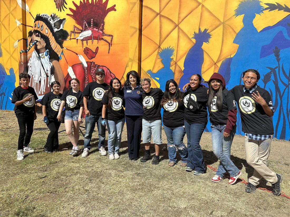 Native youth celebrate their heritage with mural